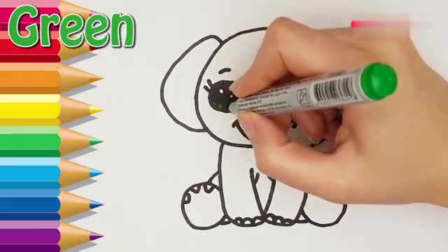 亲子简笔画:可爱大象画画