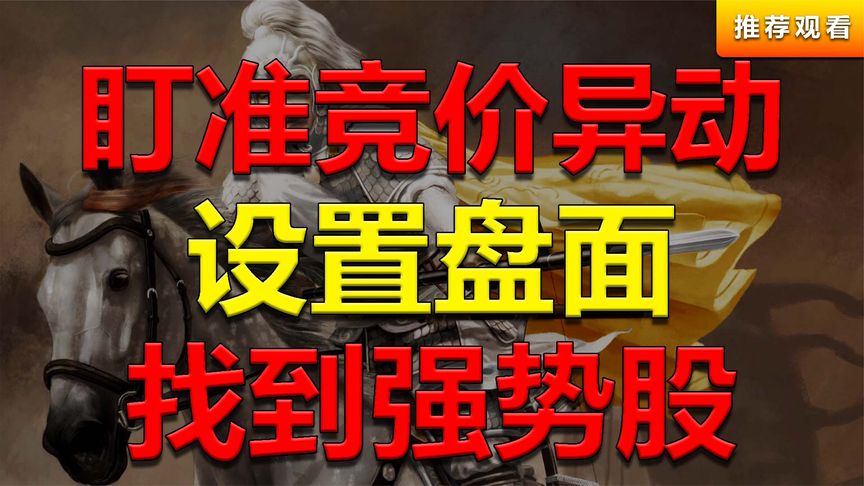 如何快速发现竞价异动?设置专业操盘手的看盘界面,找到强势股!