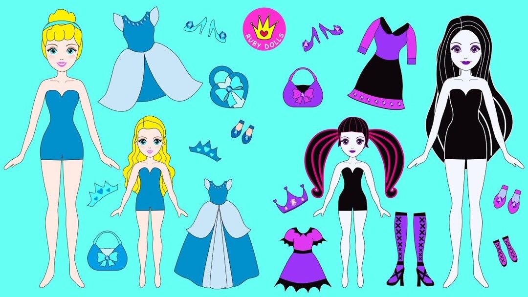 纸娃娃手工:恶魔和天使的搭配打扮,衣服鞋子配件动起来!