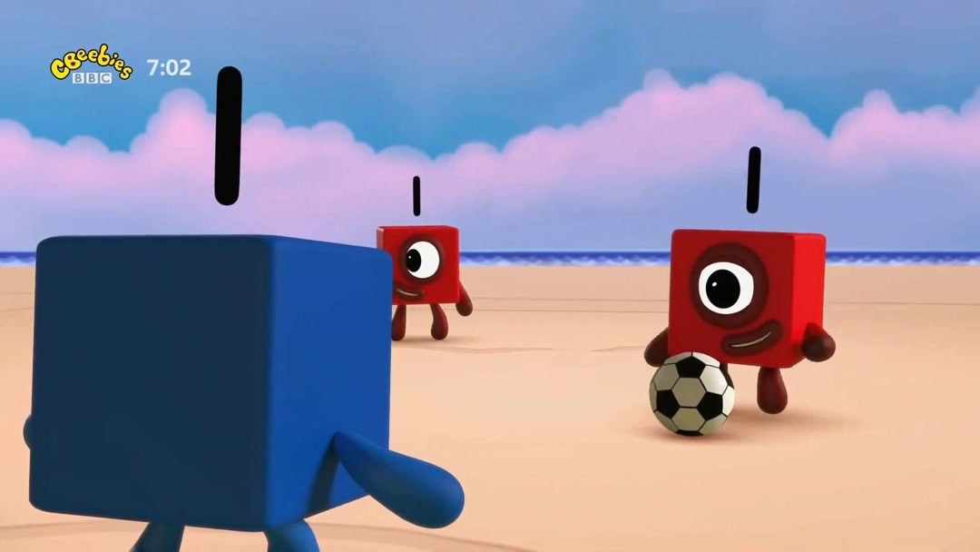 数字积木 搞笑动画:出现了两个颜色的小1 蓝色红色