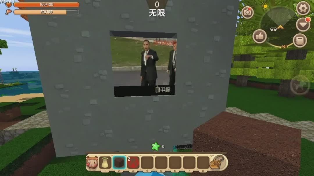 迷你世界:制作能播放画面人物的电视机,快来学习啊