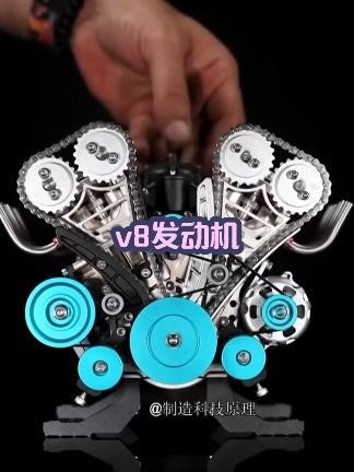 V8 发动机全金属汽车发动机模型 #组装发动机 #机械原理 #男人的玩具 ...