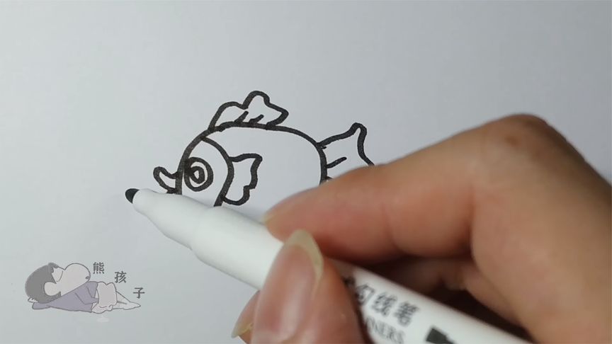 简笔画:小金鱼吐泡泡