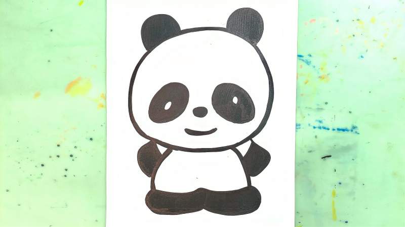 趣味简笔画:大熊猫好可爱呀,配乐更俏皮