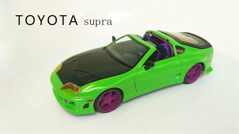 10分钟-手工达人带你速燃体验丰田绿超跑车模翻新修复