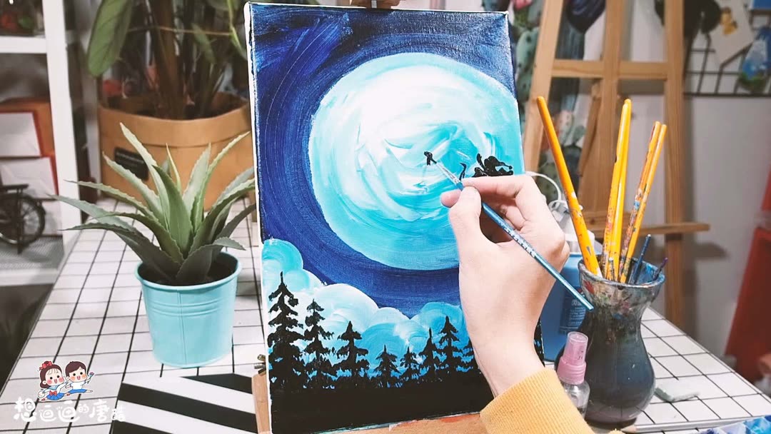 涂个圣诞油画吧,技巧就是画圈圈,超简单又浪漫