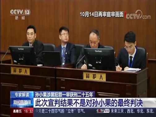[新闻直播间]专家解读 孙小果涉黑犯罪一审获刑二十五年 此次宣判结果...