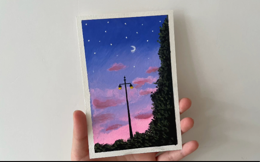 油画棒【晚霞】一起来画画 一起来听歌