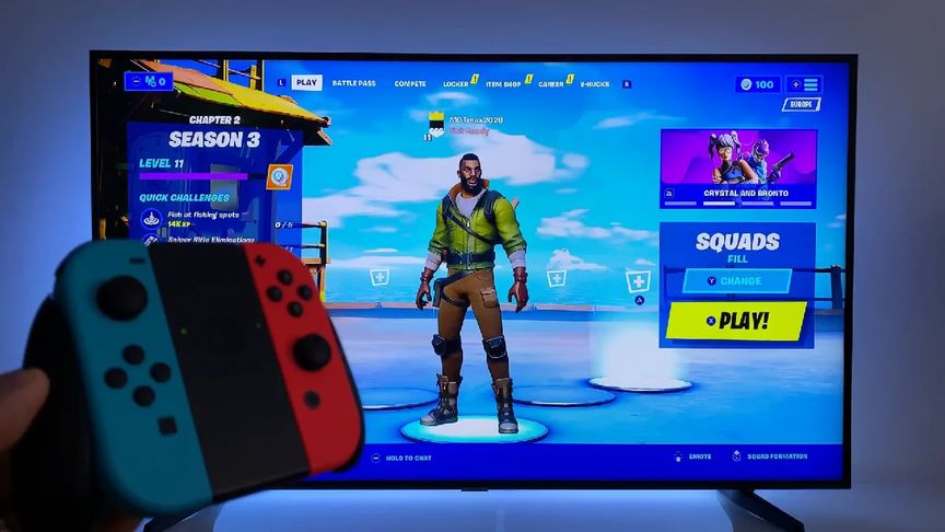 把Switch的『堡垒之夜』玩成空战既视感~在4K电视上游玩