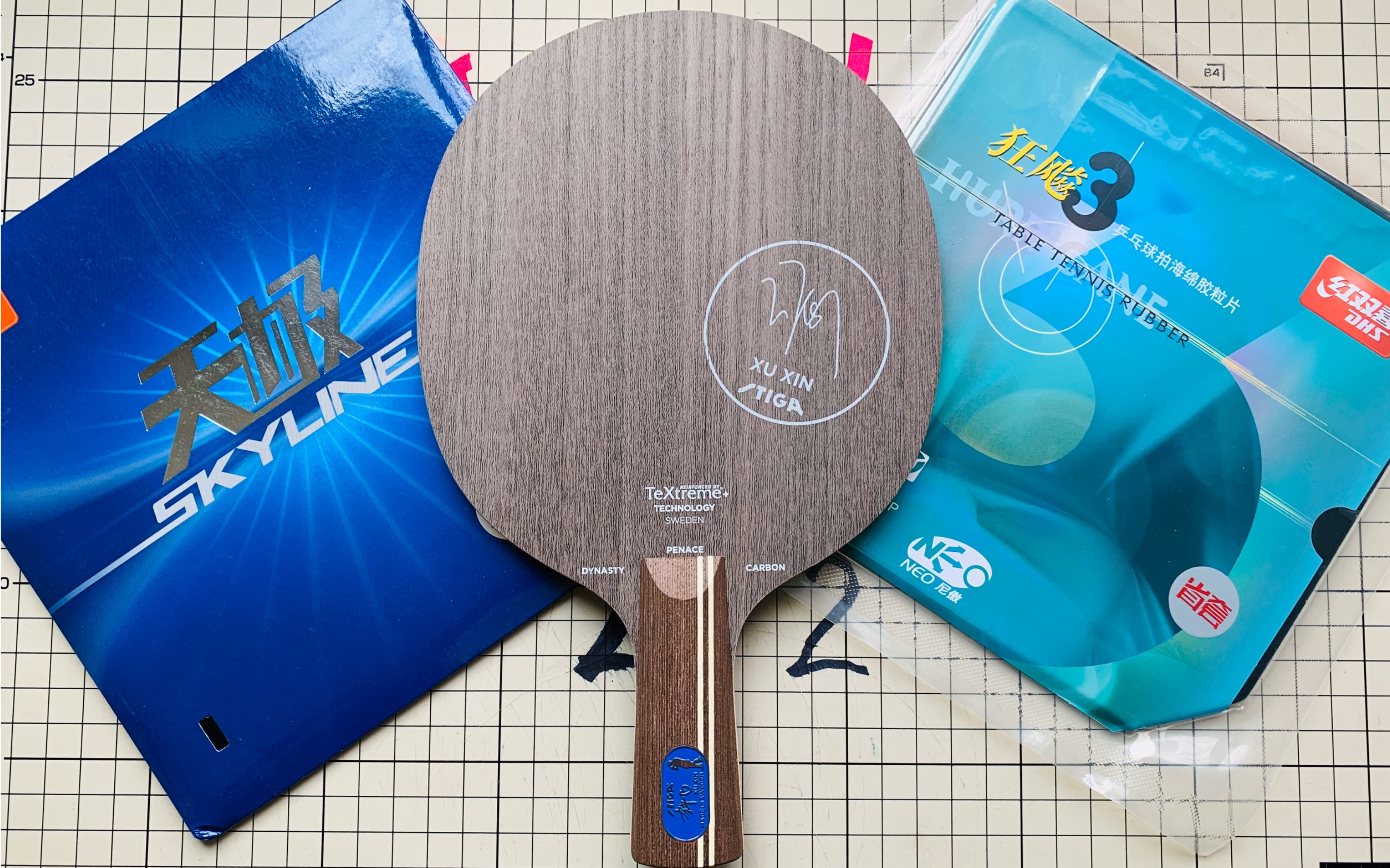 许昕蓝标斯帝卡旗舰乒乓球粘拍