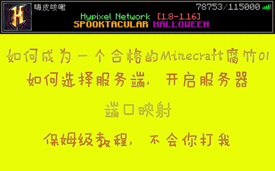 如何成为一个合格的Minecraft腐竹01:如何选择服务端,开启服务器,端口...