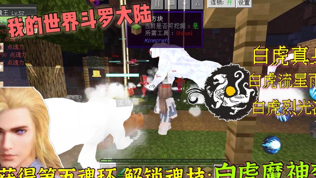 我的世界斗罗大陆:获得第五魂环,解锁魂技:白虎魔神变!