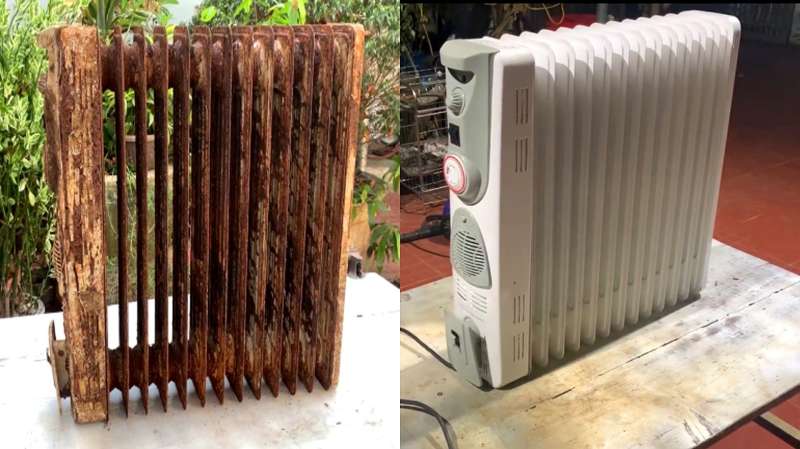 旧的倍丢弃的电暖器,经过一般修理后跟新的一样,靠它过冬了