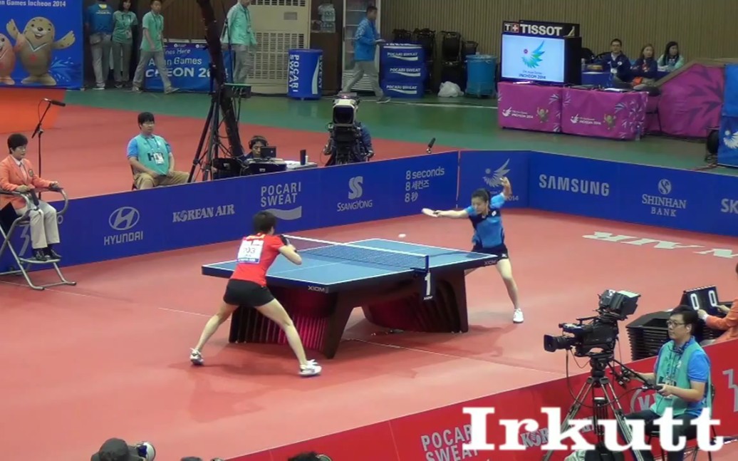 ★观众视角★2014仁川亚运会女团决赛/丁宁vs福原爱