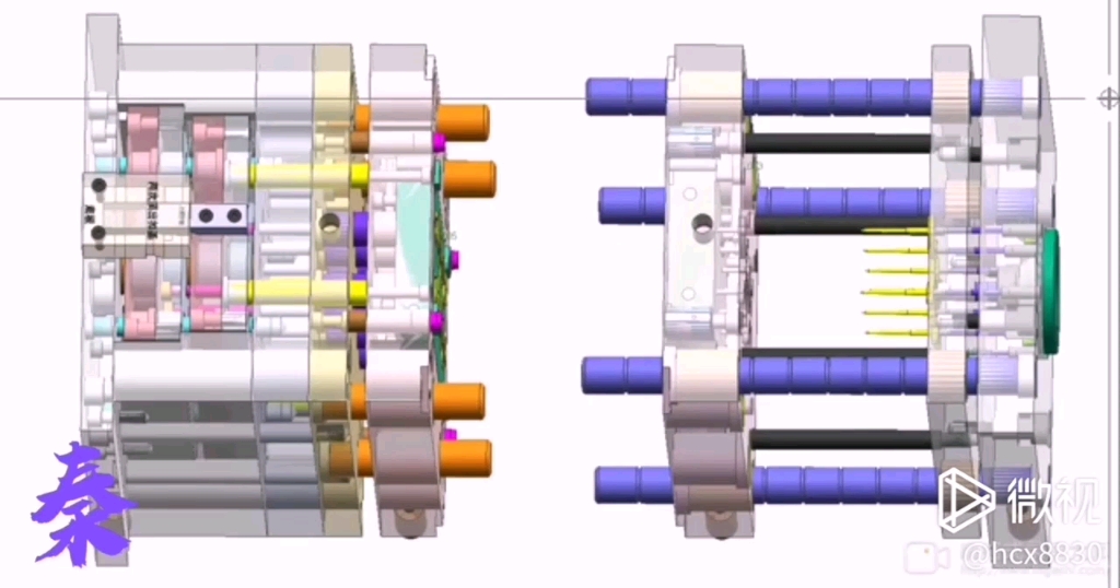 来一组两次顶出-模具机械开闭器扣机