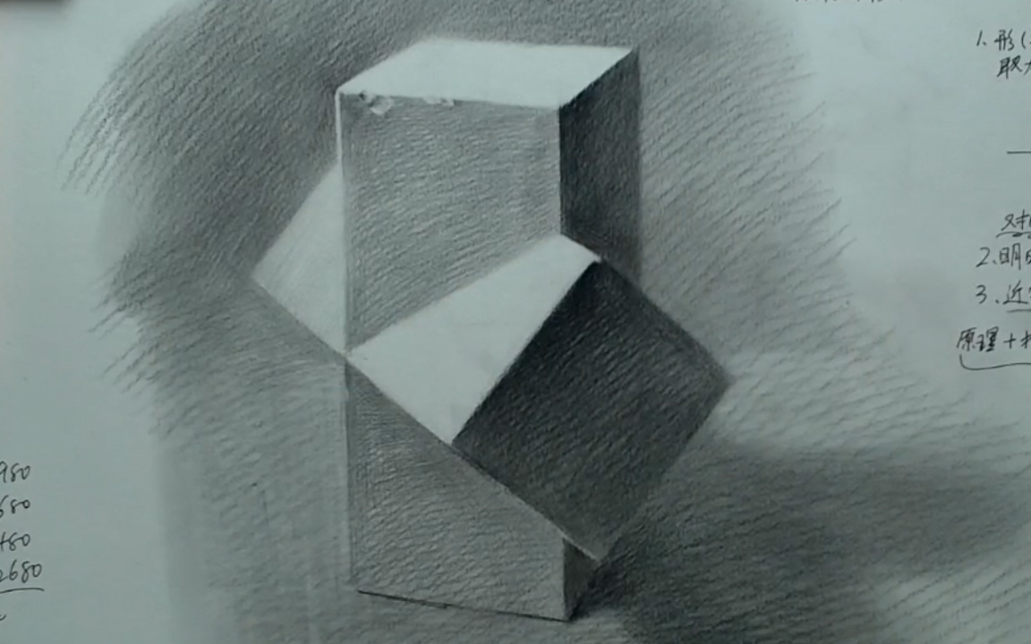 【素描基础教程】素描十字交叉石膏体讲解 | 你不知在大师眼里素描...