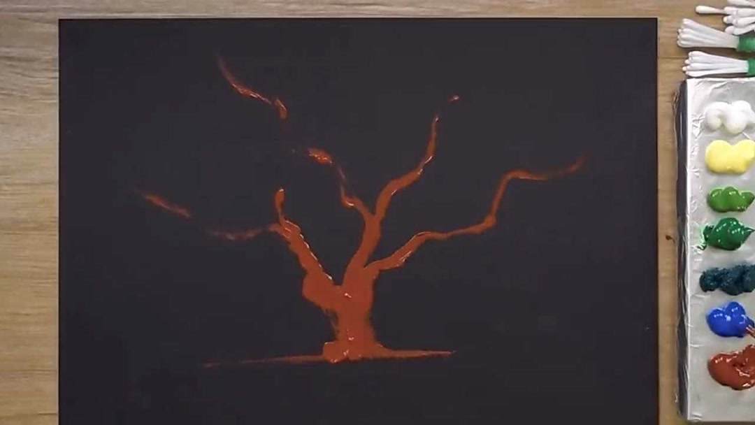 水彩教程,教你动手绘制一棵漂亮的风景树!-