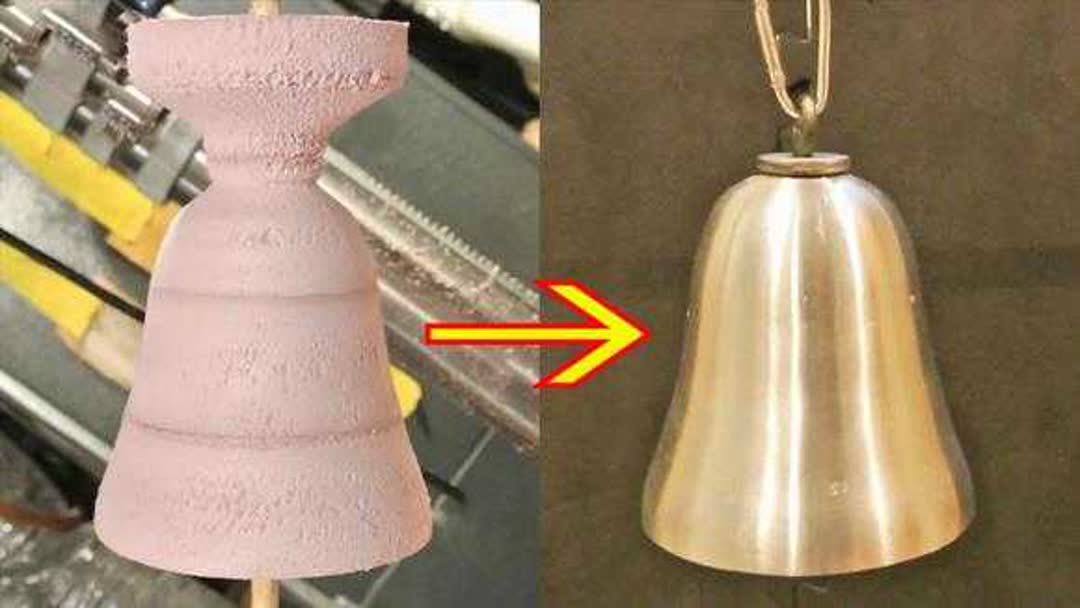 用泡沫板做模型铸造一铝钟,成品质量不错,敲击声清脆悦耳