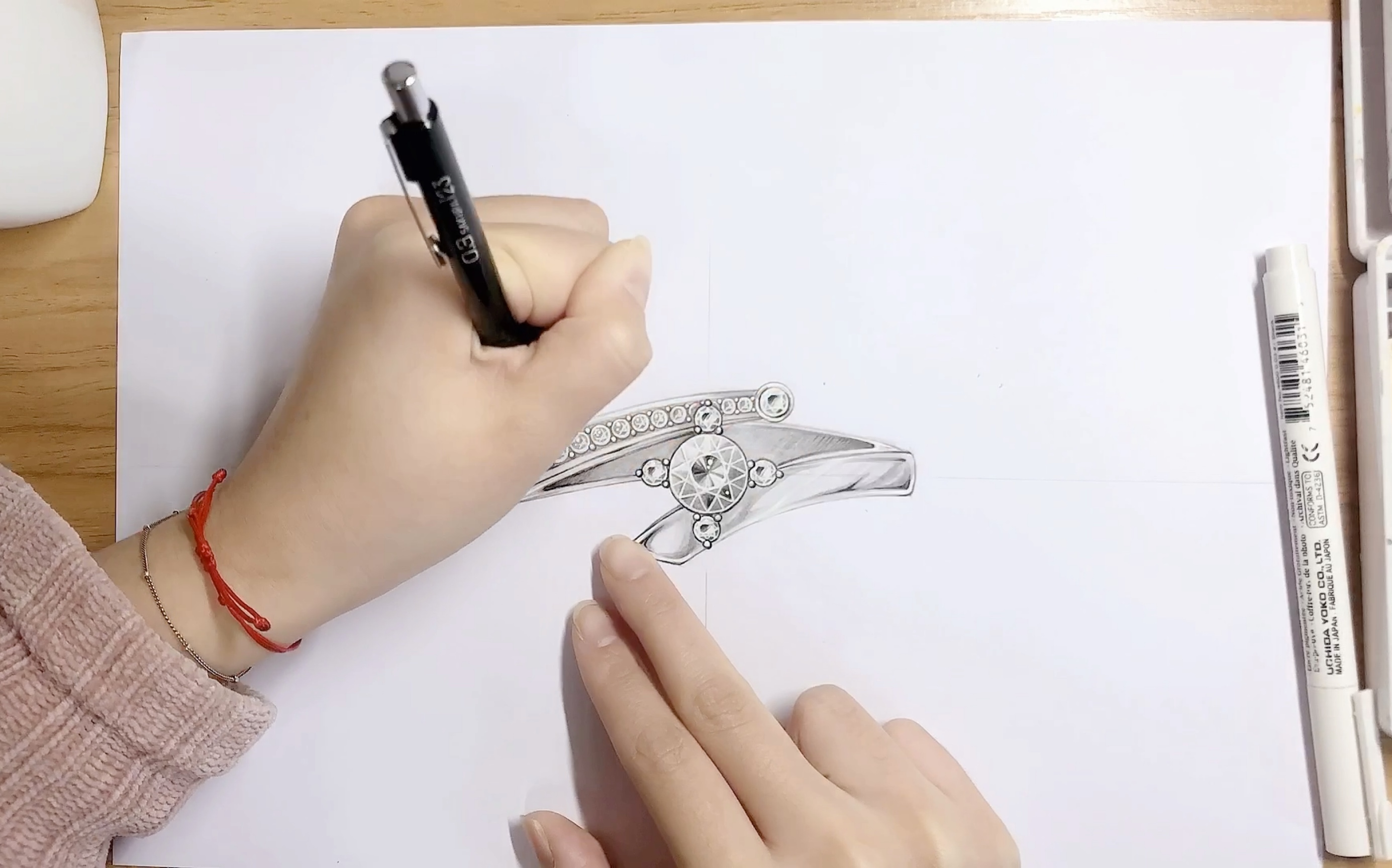 【珠宝手绘】 钻戒设计/ 流星/