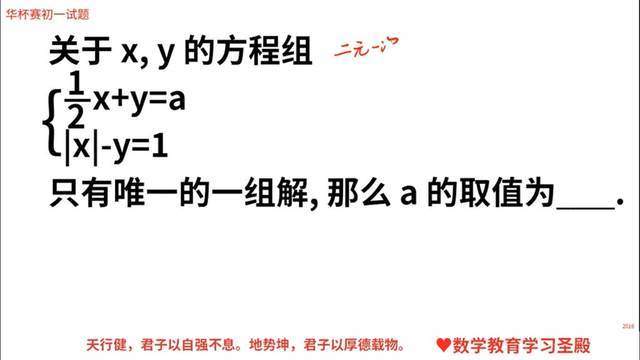 ...b>绝对值的二元一次方程组,只有唯一的一组解,...