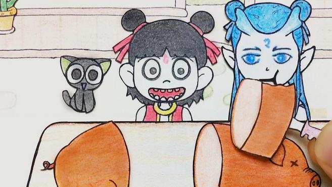 手绘定格动画:2020新年快乐!小吃播们又开始吃各种美食啦