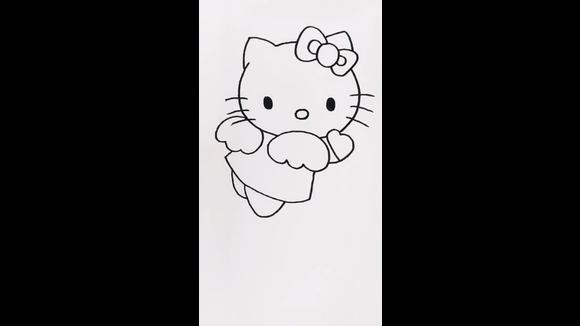 你们都喜欢凯蒂猫吗 #简笔画