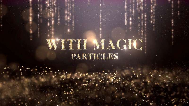 「AE模板+Premiere预设」金色粒子背景颁奖典礼文字标题动画素材