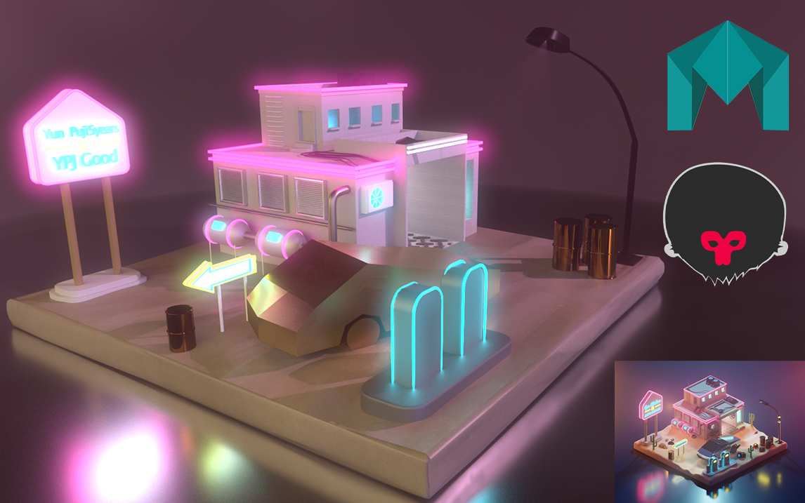 【maya场景建模】新手简单场景房屋模型制作渲染建模教程,场景建模...