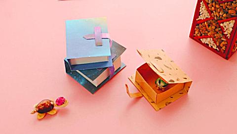 超简单的折纸书本收纳盒, 2张纸完成, 看一遍就学会!