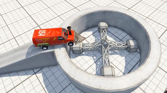 把车开进快速旋转的机器里,看汽车如何变成碎片!拟真车祸模拟器