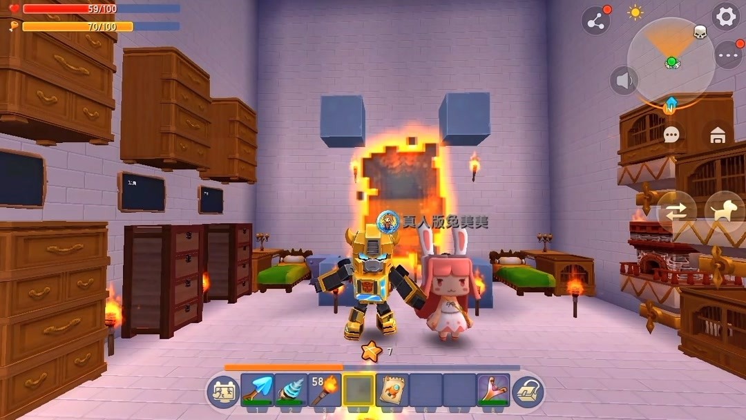 迷你世界带妹生存40:半仙带着兔美美造火箭,一下变成了穷光蛋!