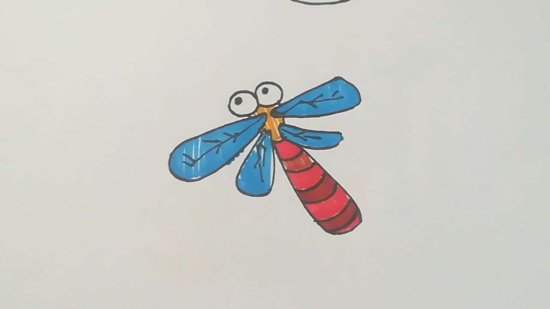 小益绘画小课堂 激发想象力 蜻蜓卡通简笔画