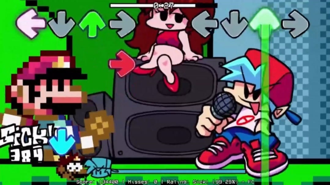 小红挑战马里奥和路易吉管道兄弟 周五晚说唱FNF模组