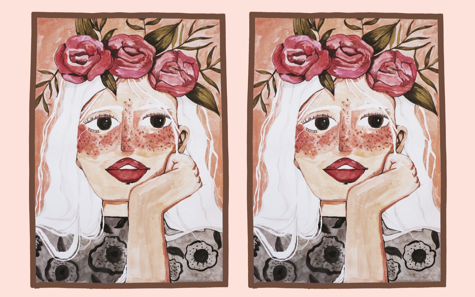 【小森式】水彩画--欧式玫瑰花女生