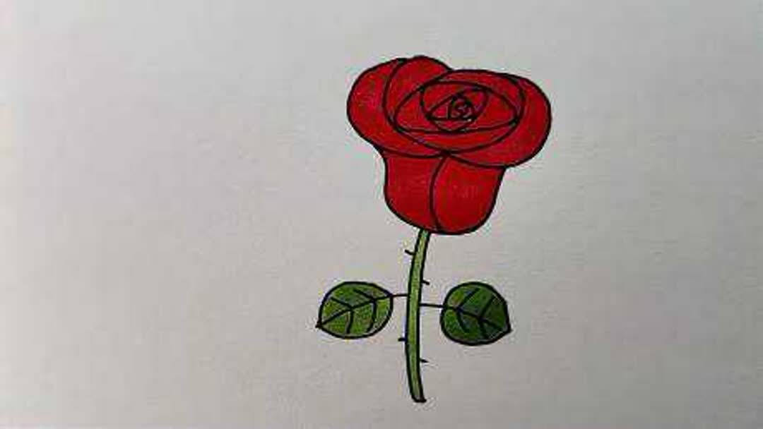 画画课堂:零基础学画画快速教学,一朵红玫瑰