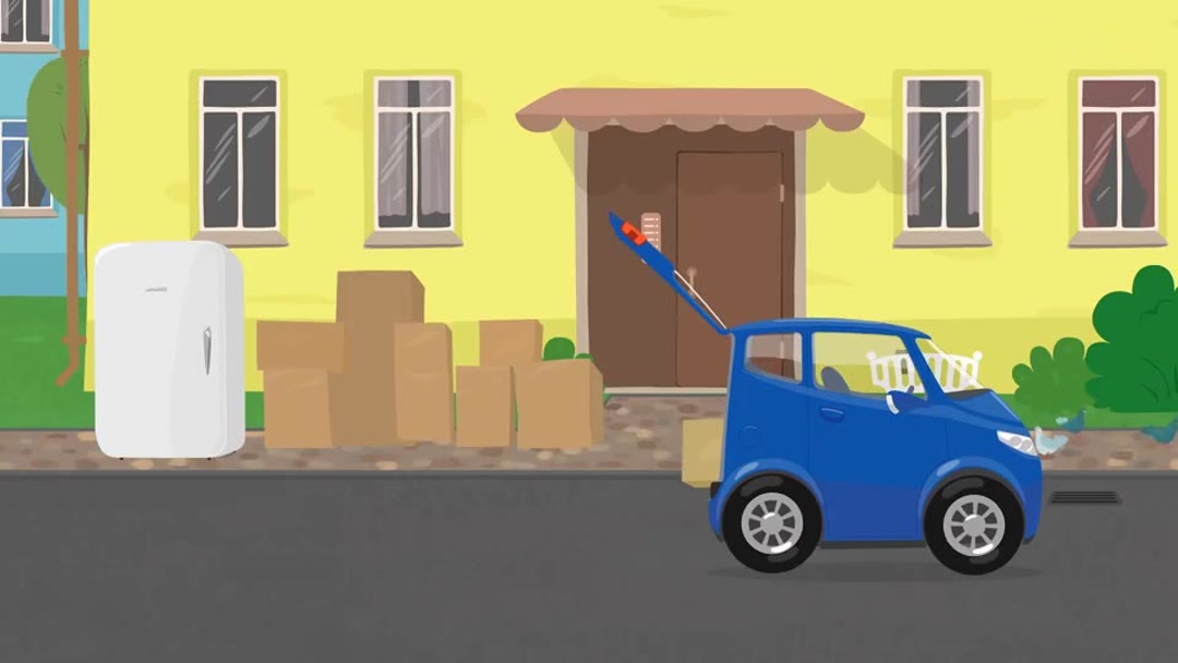 儿童教育三维动画 汽车医生和拖车。教育孩子的动画和漫画