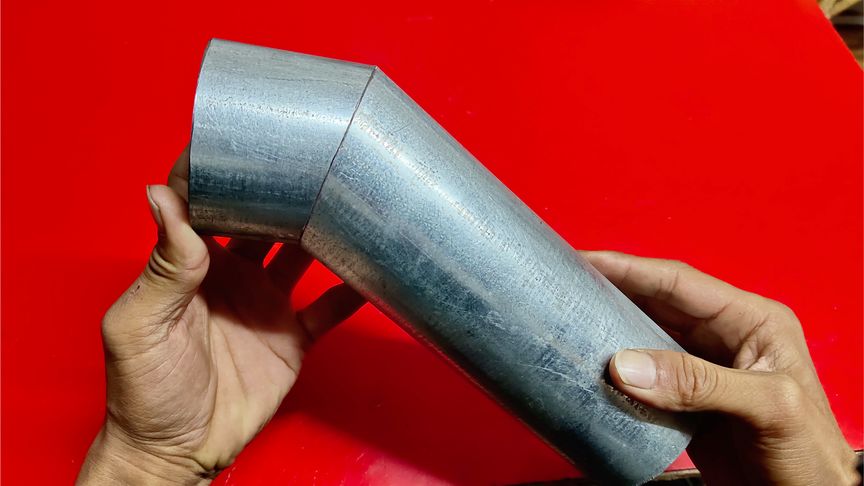 没有切割机的情况下,圆管45度角还可以这样切,真的是学到了