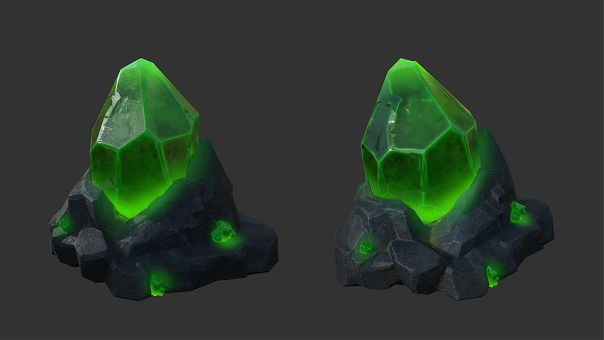 水晶石头模型制作全流程教程。3d建模基础教程