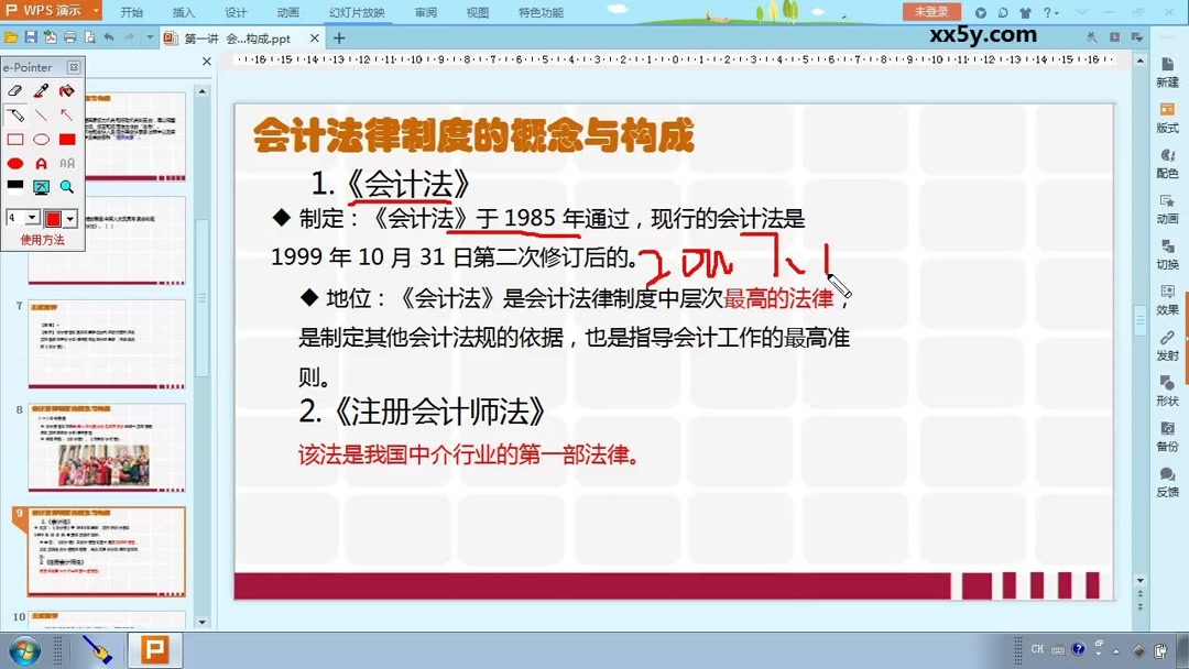会计学习教程第一讲 会计法律制度的概念及构成