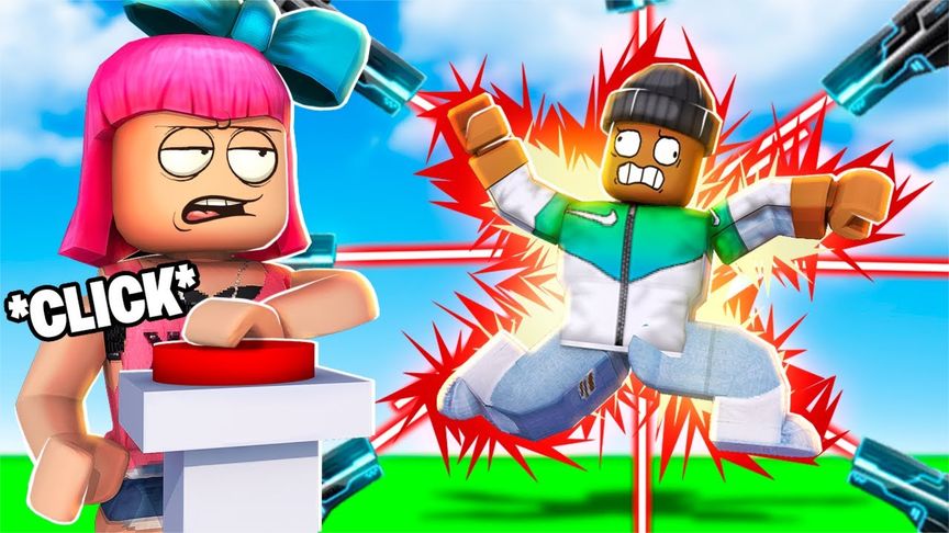 Roblox按钮模拟器:挑战海啸岩浆逃生!还有激光墙洞!小格解说