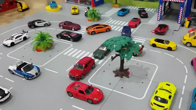 工程车动画:挖掘机,搅拌车和翻斗车