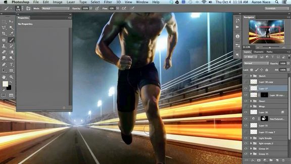Photoshop运动员飞翔特效视频特效附带素材