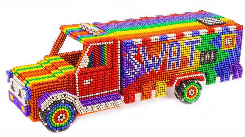 彩色大卡车汽车模型玩具DIY拼装