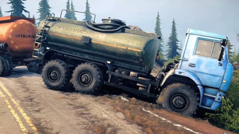 模拟驾驶油罐车穿越崎岖山路