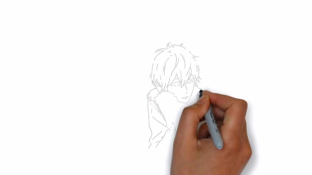 手绘作品:画动漫人物如简单