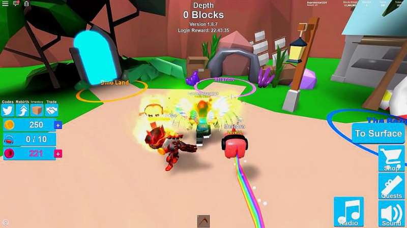 至尊星gamer Roblox挖矿模拟器 我进入到亚特兰提斯挖到了海星