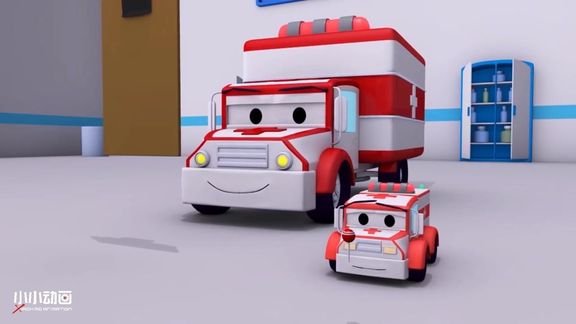 汽车城动画 推土机比利工地干活患了严重感冒 安博医生给他开了药