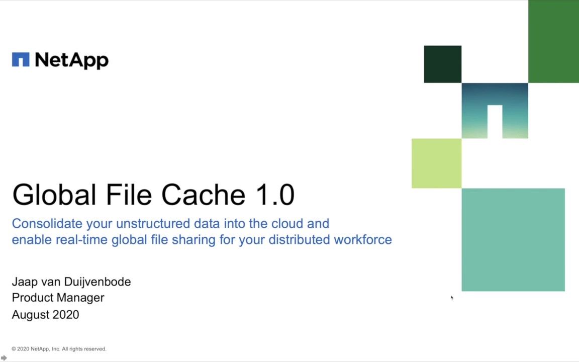 Global File Cache 1.0 and Cloud Manager Integration