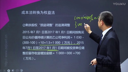泽稷网校CPA《会计》微课—成本法转换为权益法(例题讲解2)
