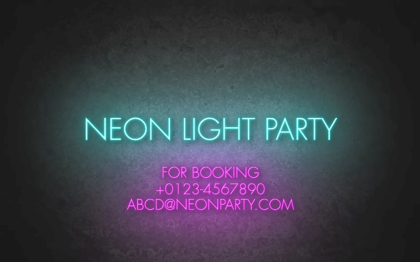 AE模板-霓虹灯文字特效的狂欢派对气氛渲染视频模板适合酒吧KTV等...